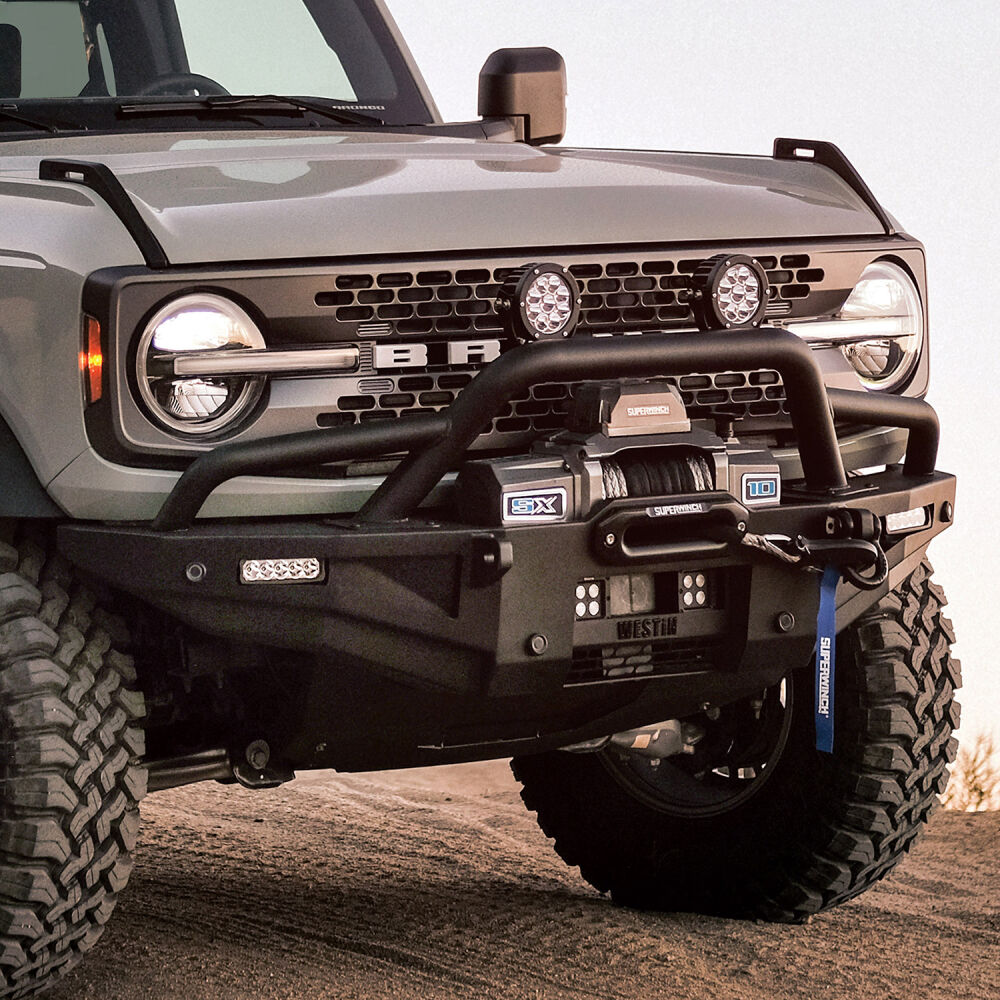 Westin Round Bull Bar for XTS Winch Mount Front Bumper | Ford Bronco ...